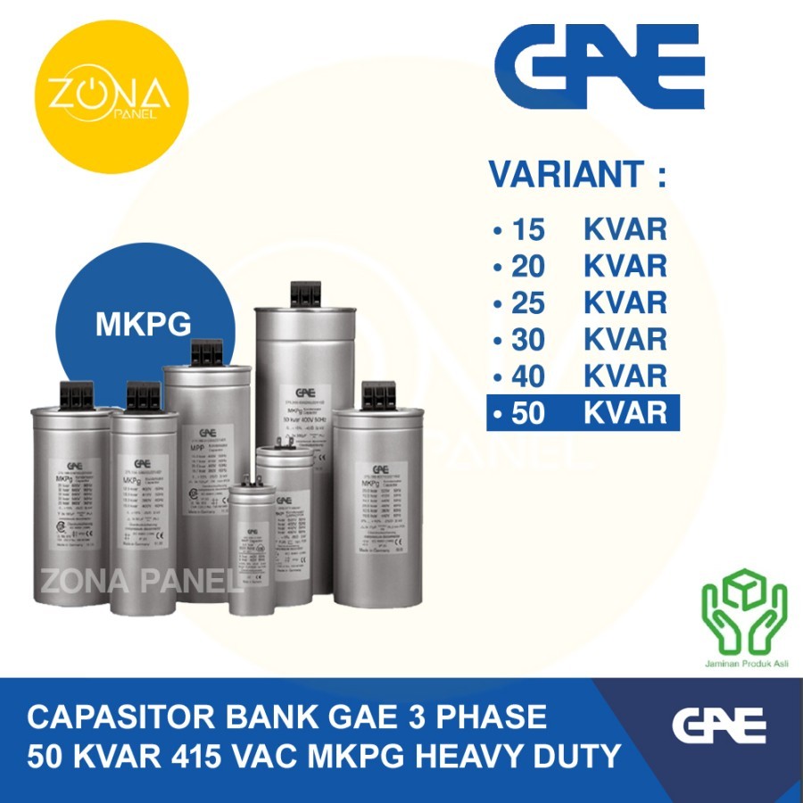 Jual KAPASITOR CAPASITOR BANK GAE MKPG 3 PHASE 50 KVAR 50KVAR 415V | Shopee Indonesia