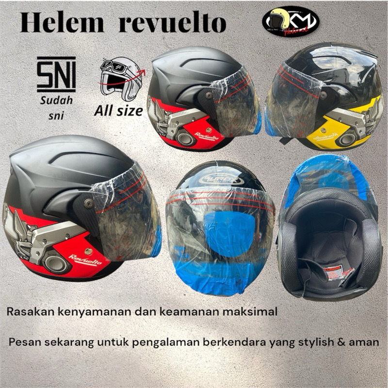 Jual HELM EVOLUTION/ Revuelto MOTIF HALF FACE MODEL GM EVO | Shopee ...