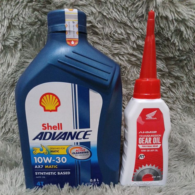 Jual Paket Oli Shell AX7 matic 0,8L Plus Oli Gardan Ahm Gear 120ml ...