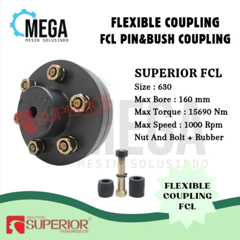 Jual Superior Coupling FCL 630 - Flexible Coupling FCL PIN & BUSH, Nut ...