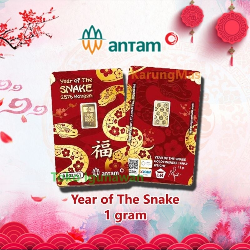 Jual Logam Mulia Emas ANTAM 1 gr Imlek Shio Ular Year Of The Snake Gift ...