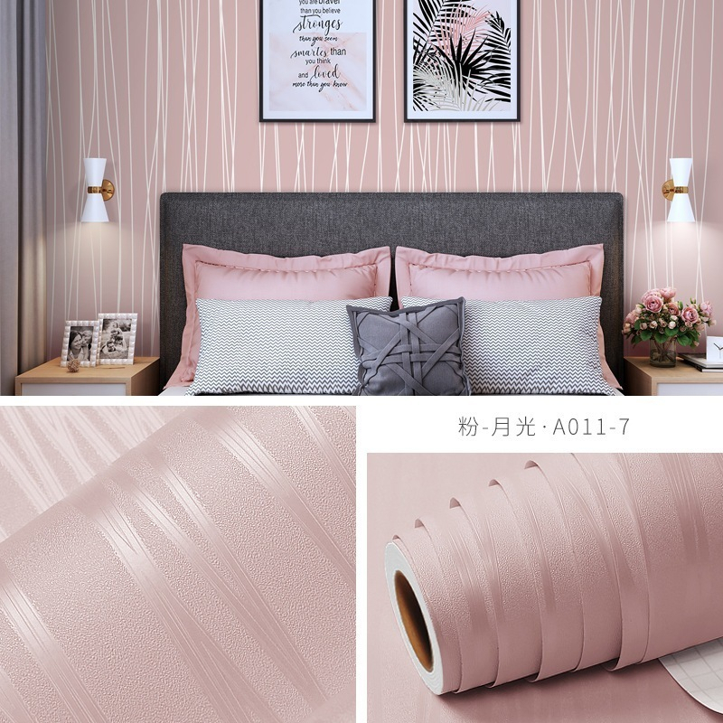 Jual Wallpaper Dinding Polos Pink Wave Emboss 8m s/d 9m x 45cm | Shopee ...