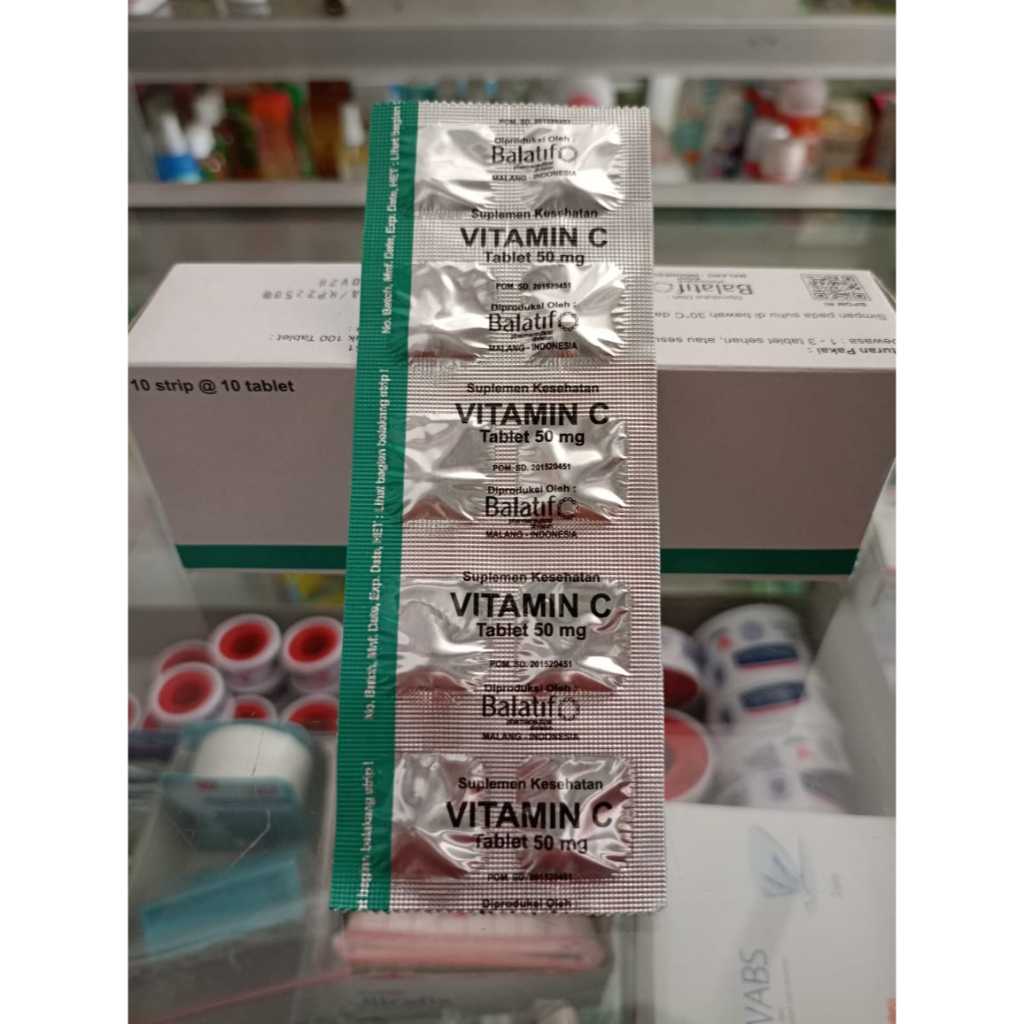 Jual VITAMIN C 50 MG BALATIF 1 STRIP 10 TABLET | Shopee Indonesia