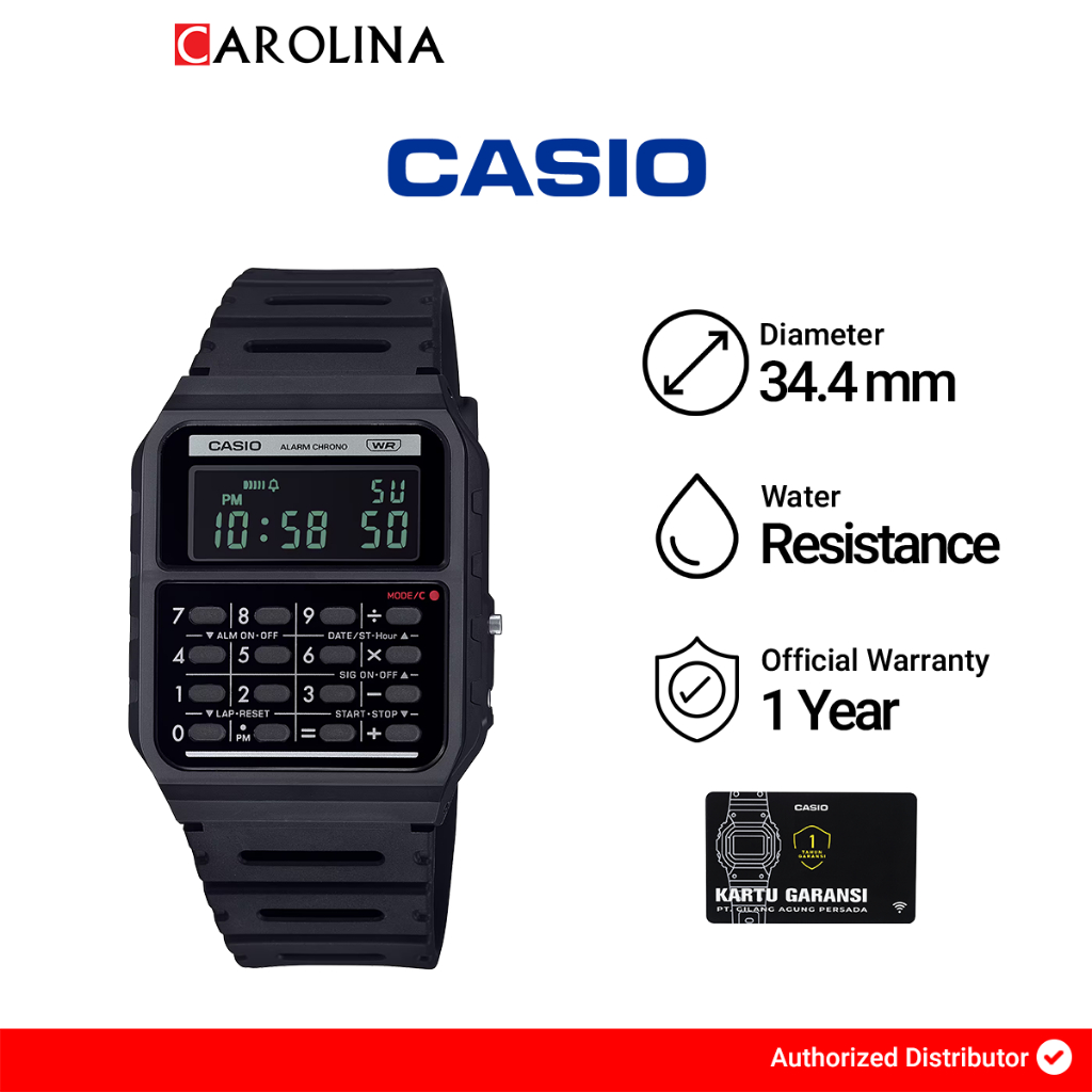 Jual Jam Tangan Pria Casio General CA-53WB-1B Digital Dial Black Resin ...