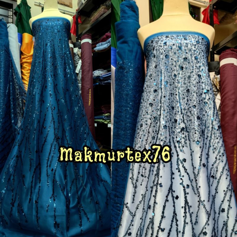 Jual Kain Tile Payet Spangkle/SLR/Tule Sparkle/Tule Payet Sequin SLR ...