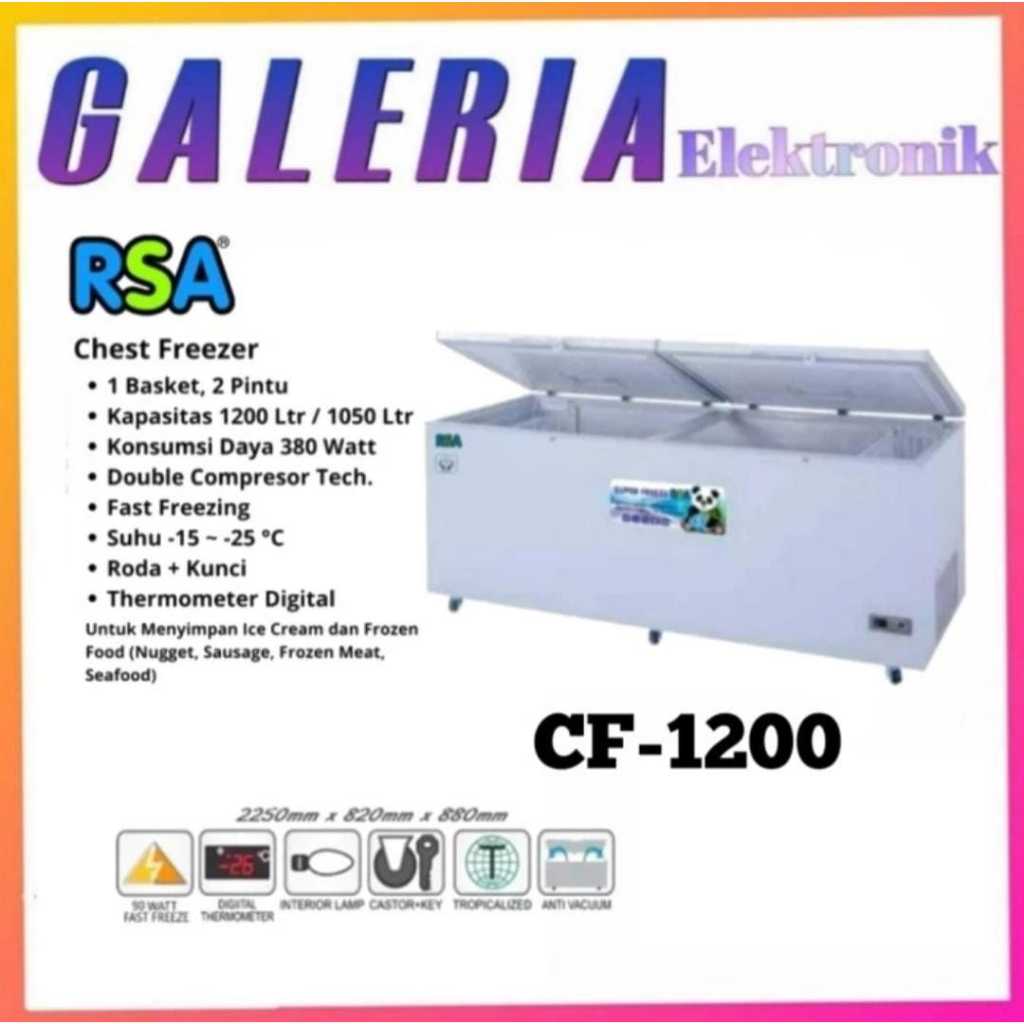 Jual CHEST FREEZER RSA CF1200 /CF-1200 2 PINTU 1050L | Shopee Indonesia