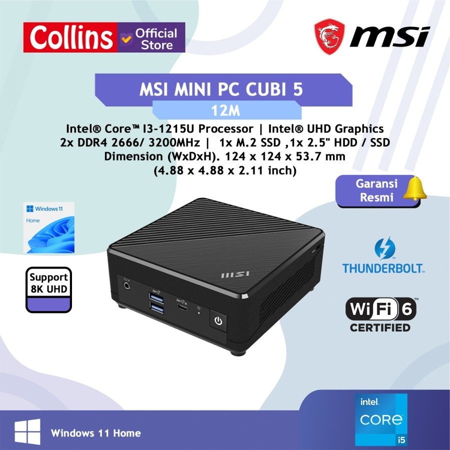 Jual MSI MINI PC CUBI 5 INTEL I3 1215U | Shopee Indonesia
