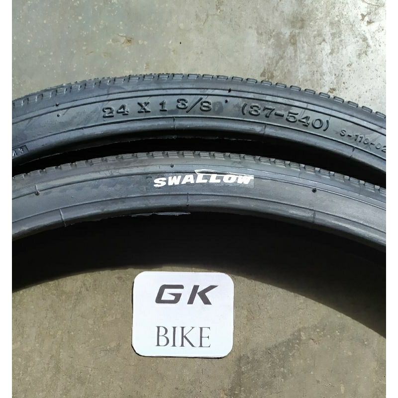 Jual Ban luar sepeda SWALLOW 24 x 1 3/8 Hitam Deli Tire mini balap jadul Kursi Roda | Shopee ...