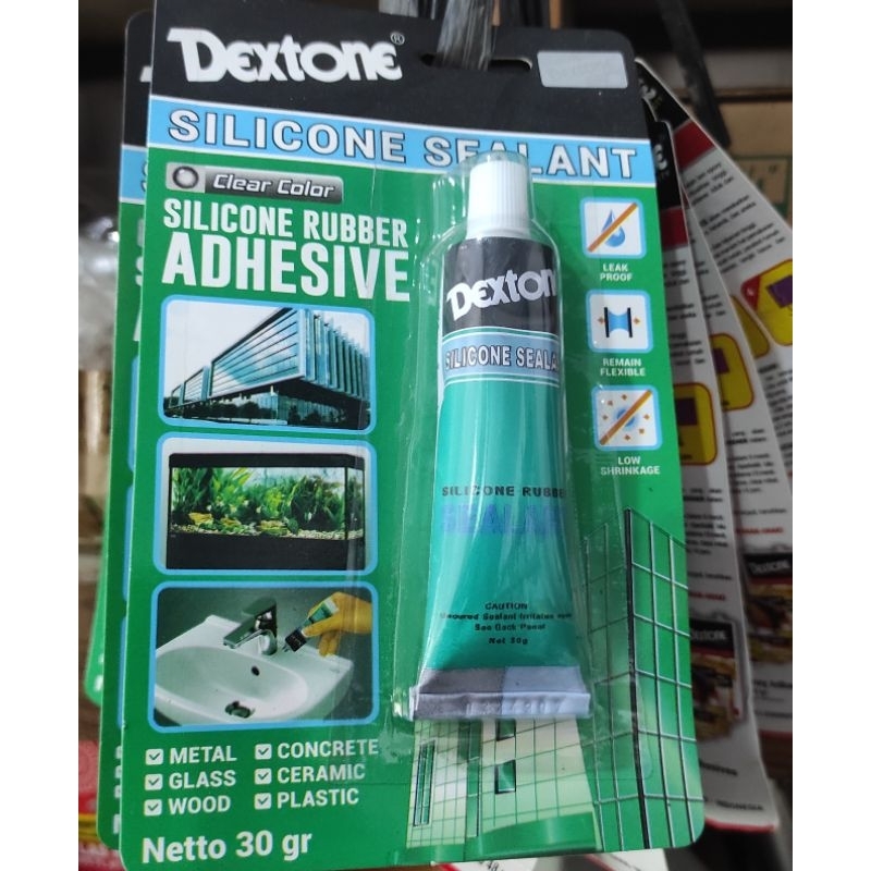Jual Dextone Silicone Sealant 30 gr Clear Lem Kaca Rubber Adhesive ...