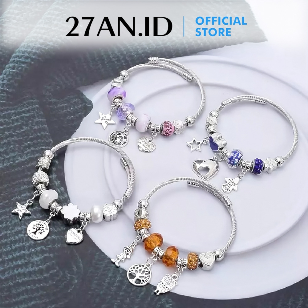 Jual (27AN.ID) Gelang Titanium Wanita C39 Anti Karat Gelang Tangan ...