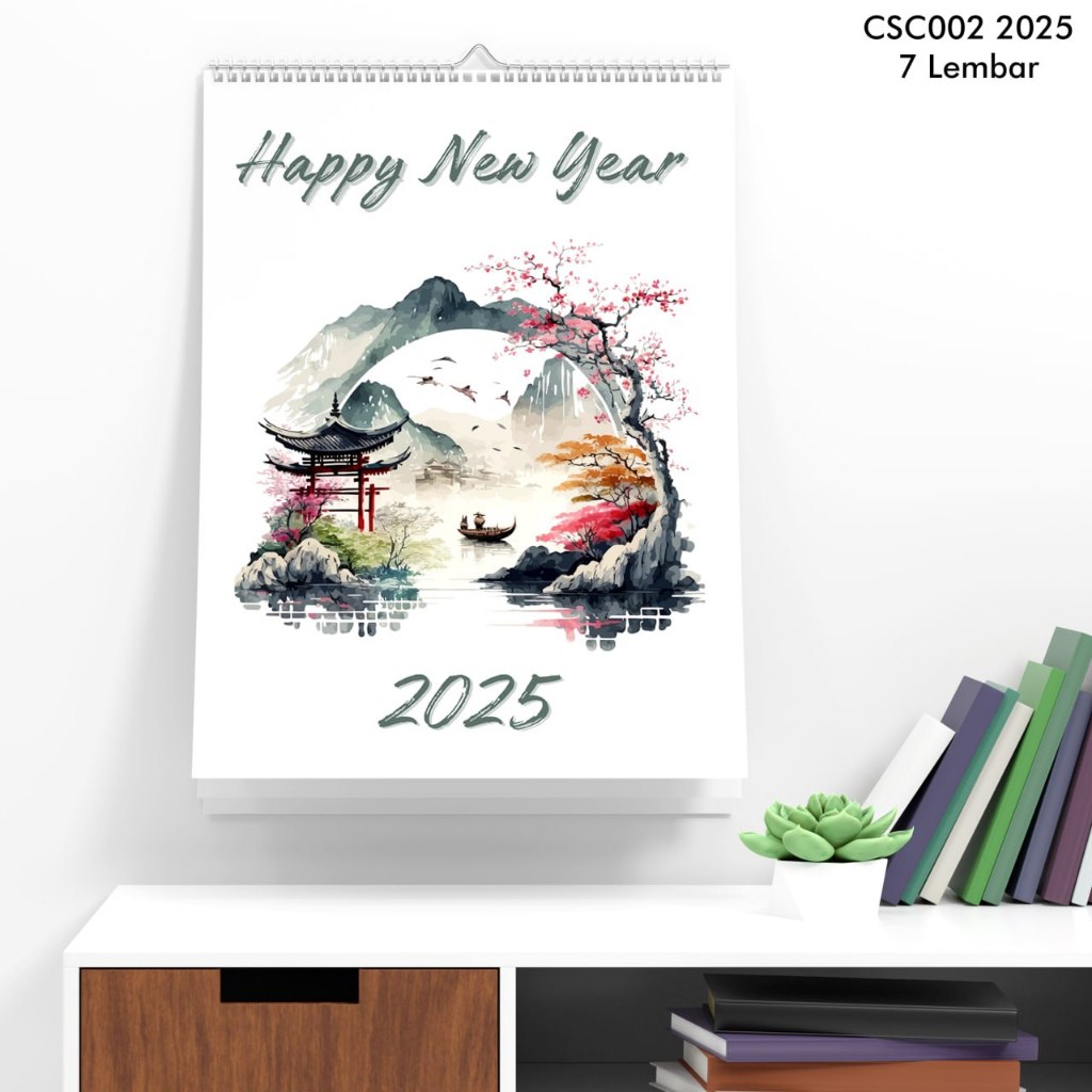 Jual Kalender Dinding 2025 Lukisan Aesthetic Pemandangan Pegunugan dan ...