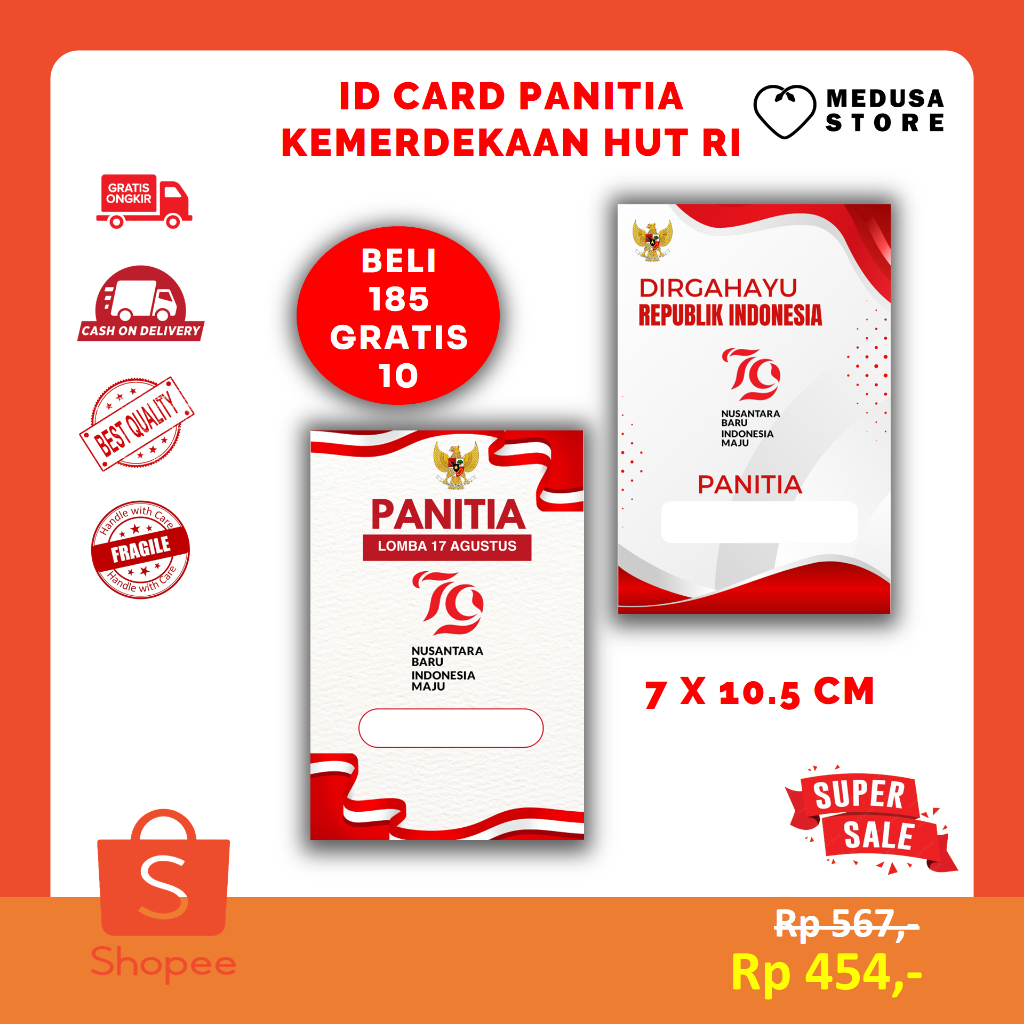 Jual Name Tag/ Id Card Panitia Lomba 17 Agustus/ Hari Kemerdekaan ...