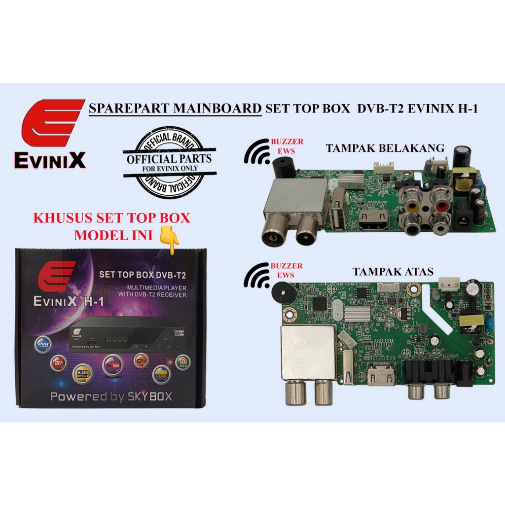 Jual Mainboard Original Set Top Box Evinix DVB-T2 H-1 Model Segitiga ...