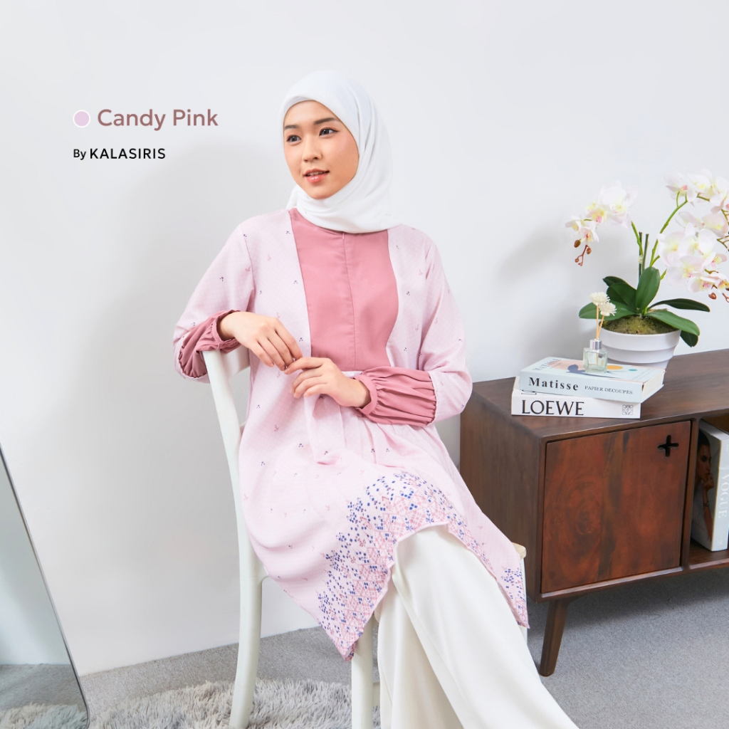Jual Nibras Hijab X Kalasiris Baju Atasan Tunik Motif Kekinian Lengan Panjang Geranium Series ...