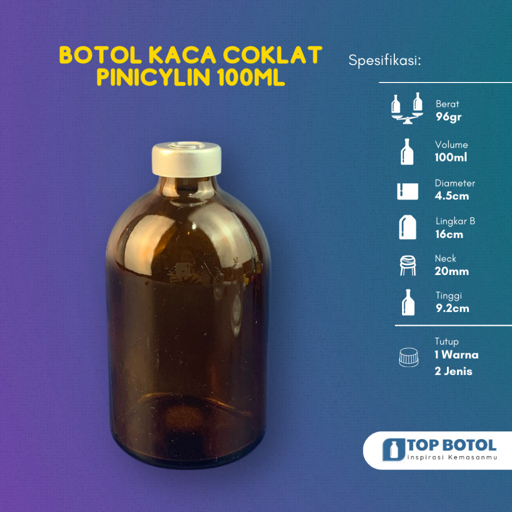 Jual Botol Kaca Vial Amber Reed Diffuser 100ml Tutup Plastik Donat ...