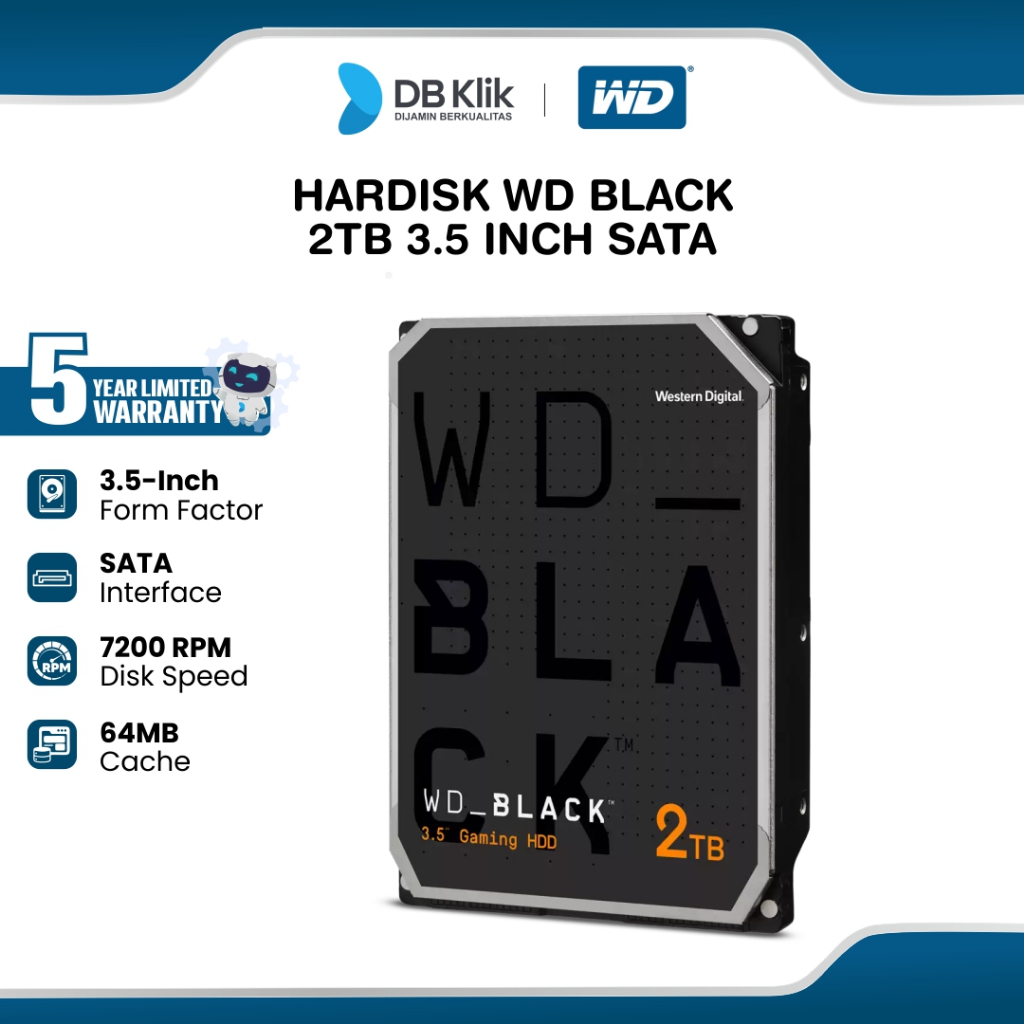 Jual Wd Hard Disk Hdd C 2Tb Sata Black | Shopee Indonesia