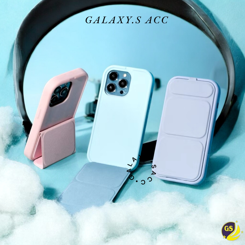 Jual Folding Standing Polos Case Iphone 11 12 13 14 15 Pro Max Soft ...