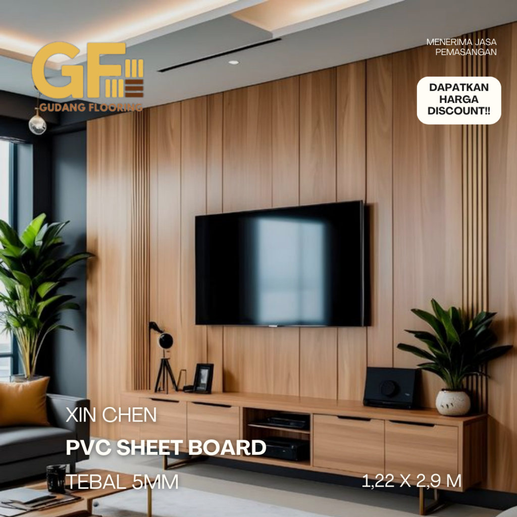 Jual PVC Sheet Board (Wallboard) Panel XIN CHEN Tebal 5mm / Hiasan ...
