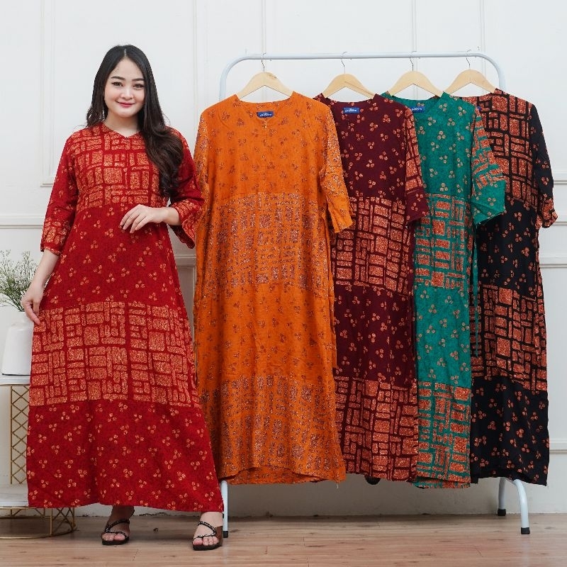Jual Daster Long dress Jumbo LD 130 Rayon Premium GRADE A Batik Cap ...