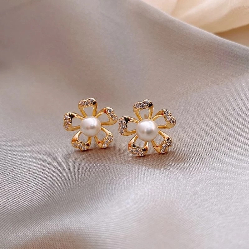 Jual FLOWER EARING (ANTING BUNGA MUTIARA) | Shopee Indonesia