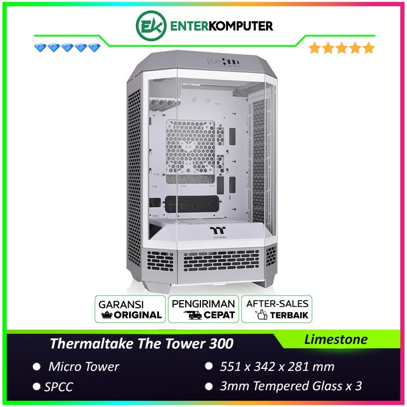 Jual Thermaltake The Tower 300 Limestone Classic Vertical Micro Tower ...