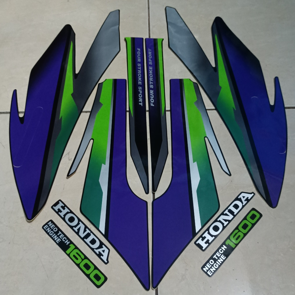 Jual stiker striping honda gl pro 1997 1998 hitam lis ungu list body ...