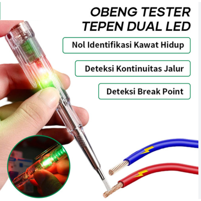 Jual (WJ) Testpen cek kabel putus dual led / Test pen Dual led AC DC ...