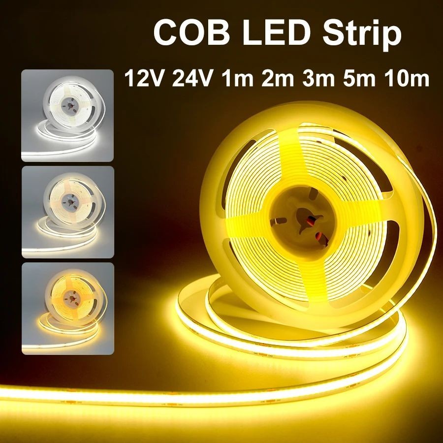 Jual Lampu LED Strip COB 5 meter 12V 12 Volt DC IP20 | Shopee Indonesia