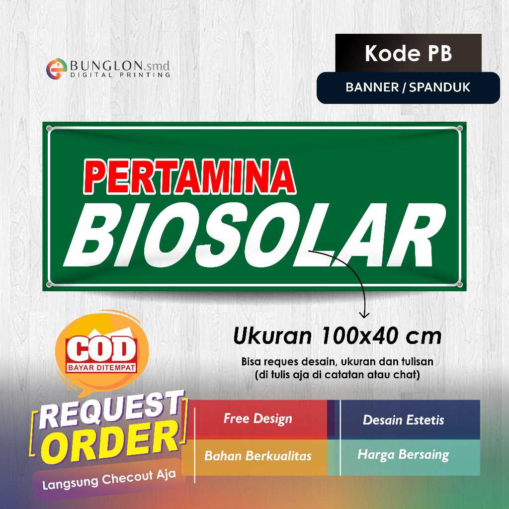 Jual SPANDUK BANNER PERTAMINA BIOSOLAR KODE PB HIJAU | Shopee Indonesia