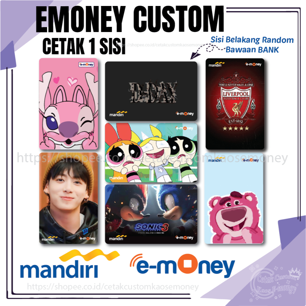 Jual CUSTOM KARTU DESIGN EMONEY MANDIRI KARTU E MONEY E TOLL | Shopee ...
