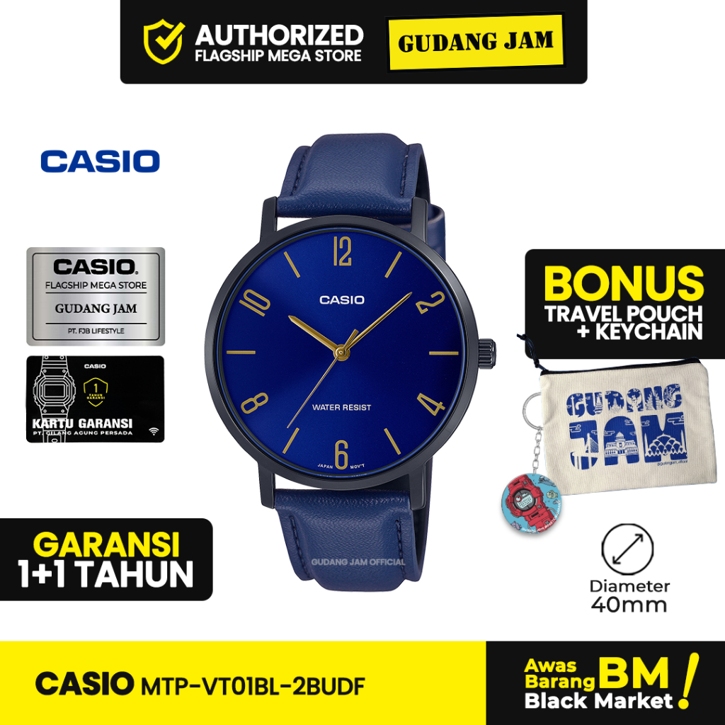 Jual Jam Tangan Casio MTP-VT01BL-2BUDF MTP-VT01BL MTP-VT01 MTPVT01BL ...