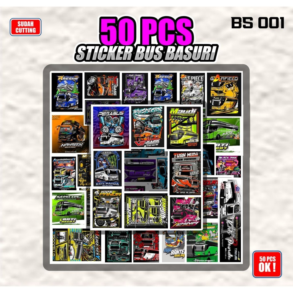 Jual STIKER PACK BUS BASURI VIRAL ISI 50PCS STIKER CASE STIKER ...