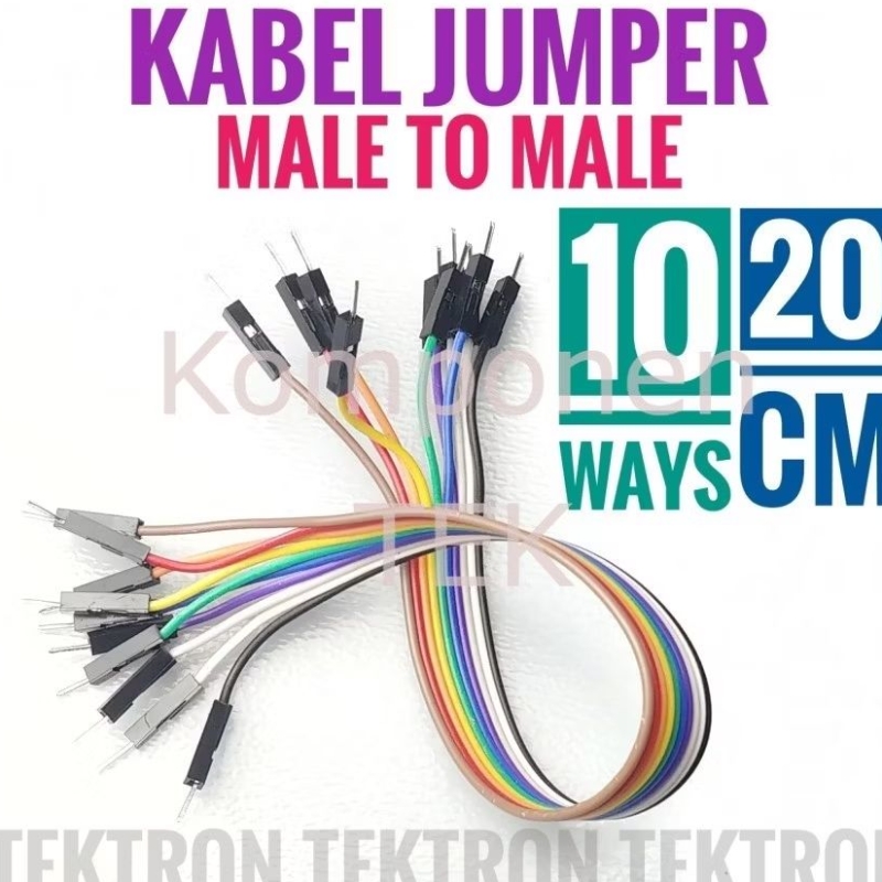 Jual Kabel Jumper MALE to MALE 10 Ways 20cm Cable Arduino 10Pin 10P ...