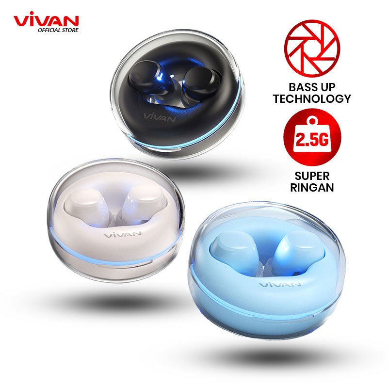 Jual VIVAN Space Mini TWS Bass Up Bluetooth 5.4 Low Latency 38MS Gaming TWS 36 Hours Playtime ...