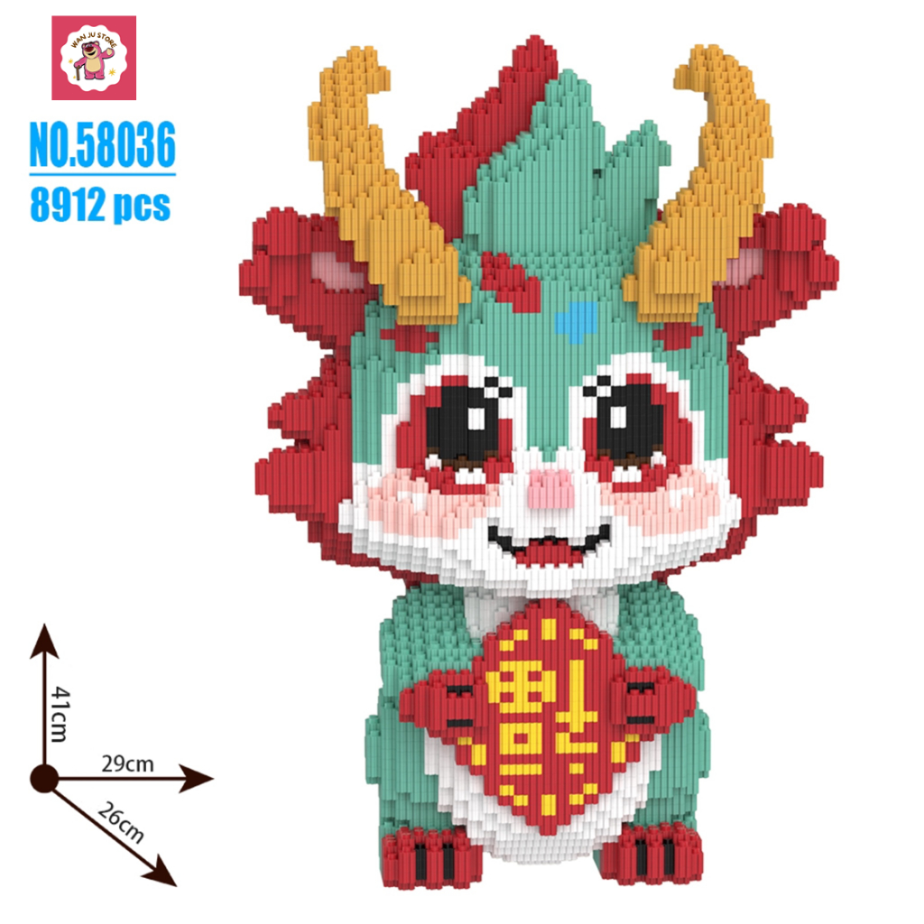 Jual WJS - Nano Blocks BIG Karakter Dragon CNY, Mainan Blok Susun Naga ...
