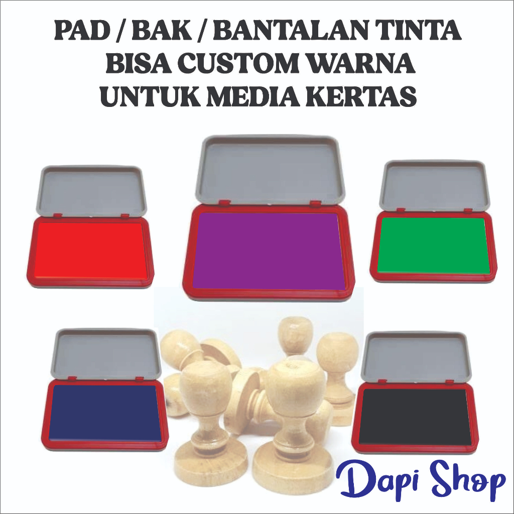 Jual PAD BANTALAN TINTA STEMPEL KAYU TINTA MEDIA KERTAS ANTI LUNTUR ...