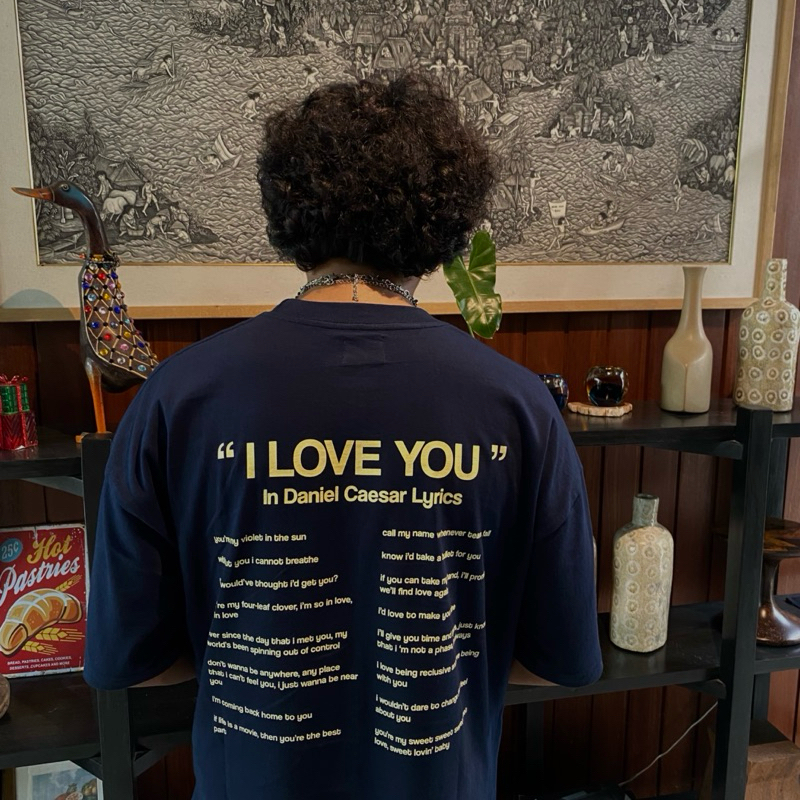 Jual REDVISIONMP3® - Daniel Caesar ILY in Lyrics Oversized Tee | Kaos ...