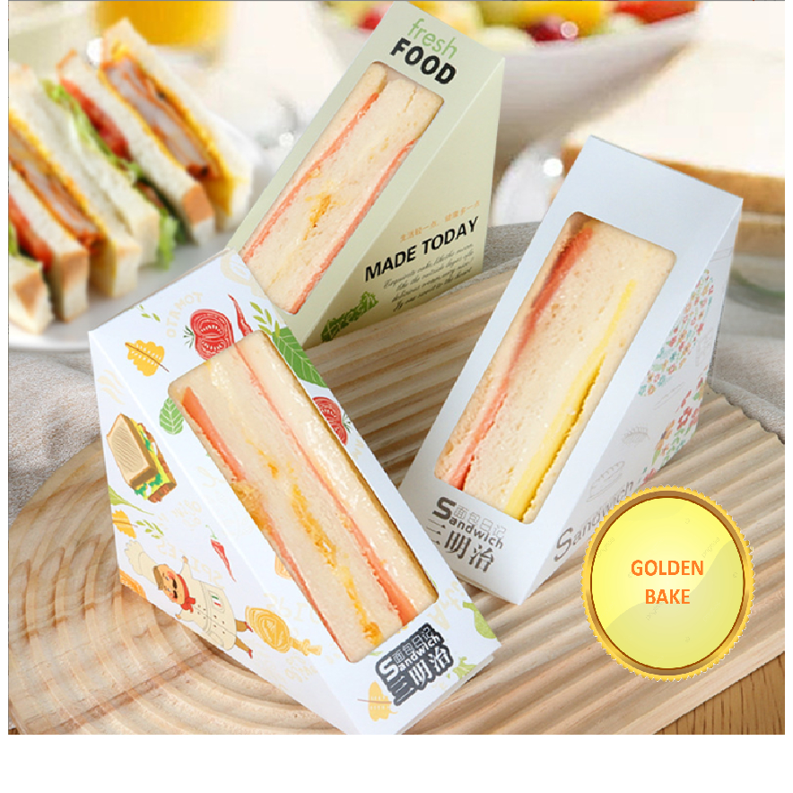 Jual GBake 10pcs Paper Sandwich Box 12cm / Box Packing Sandwich ...