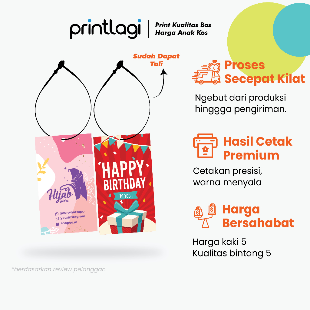 Jual hang tag custom/hang tag ulang tahun anak/hang tag souvenir ...