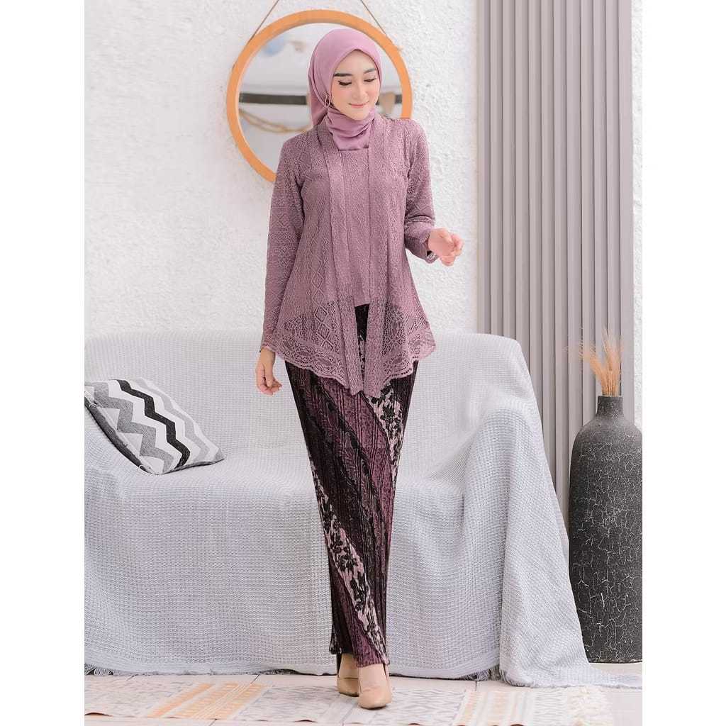 Jual HN MODE - Setelan kebaya kutubaru brokat malikha panjang mix rok ...
