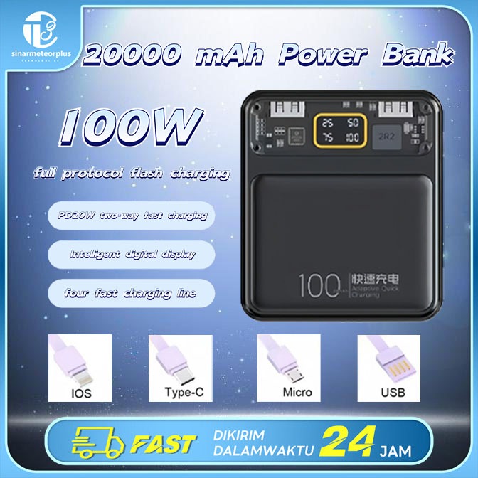Jual 100W Pengisian Super Cepat Mini Size Powerbank 20000mah Mini Power ...
