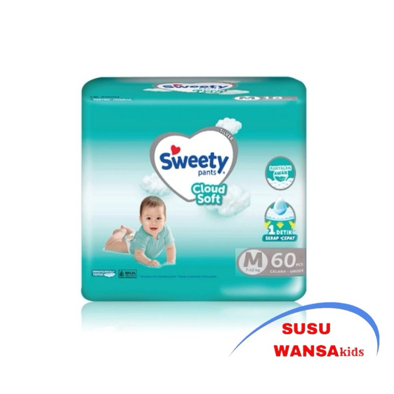 Jual SWEETY SILVER PANTS CLOUD SOFT M60 | Shopee Indonesia