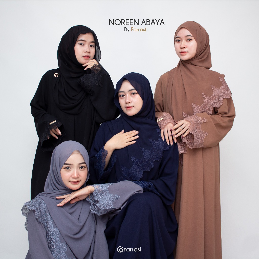 Jual Farrasi Abaya Noreen Set Hijab | Shopee Indonesia