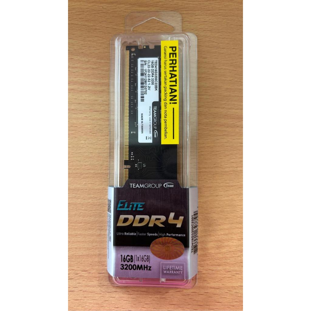 Jual TEAM Elite RAM DDR4-3200 (PC4-25600) 16GB UDIMM FOR PC DESKTOP ...