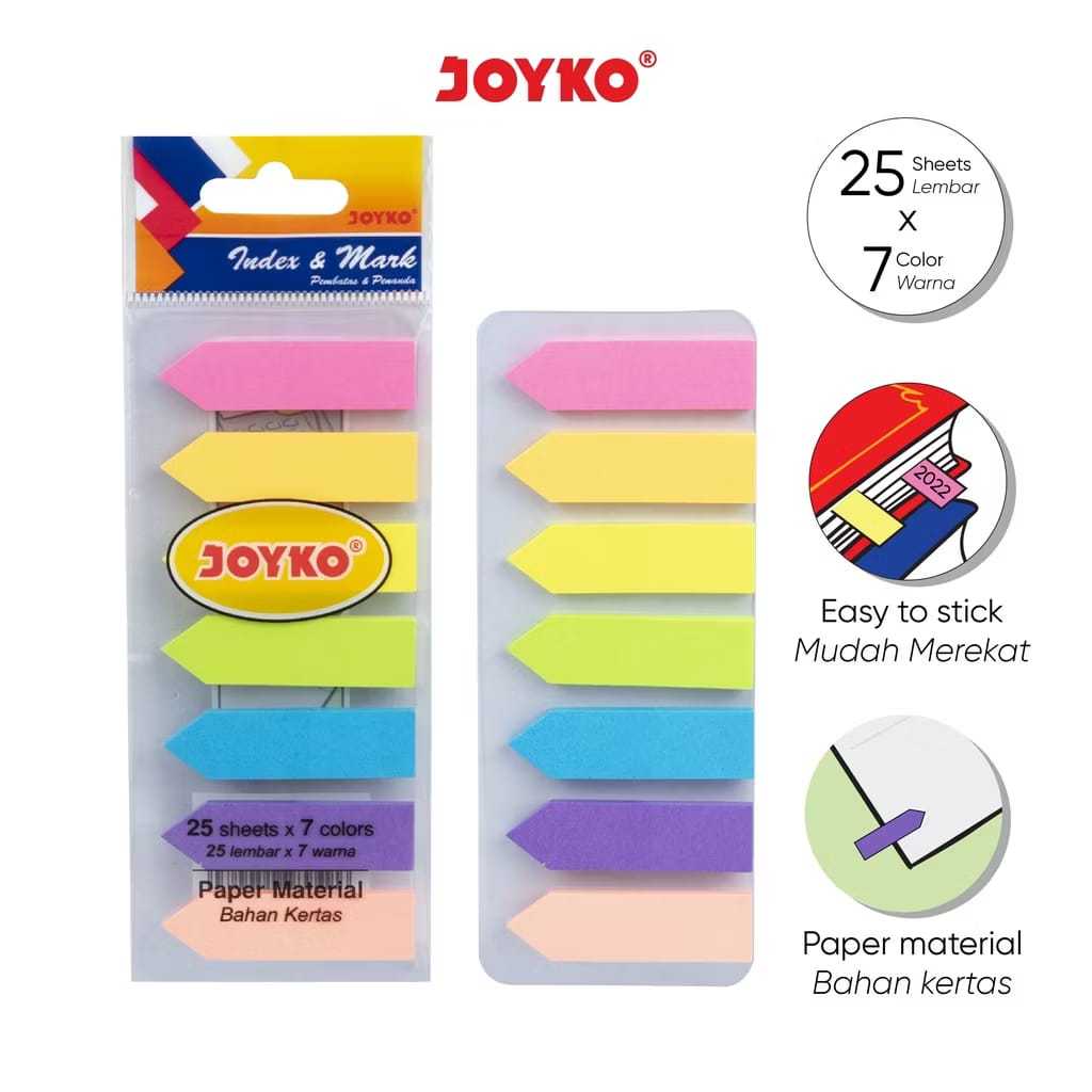 Jual Sticky Note/Label Panah Warna Warni index mark/pembatas joyko Im ...
