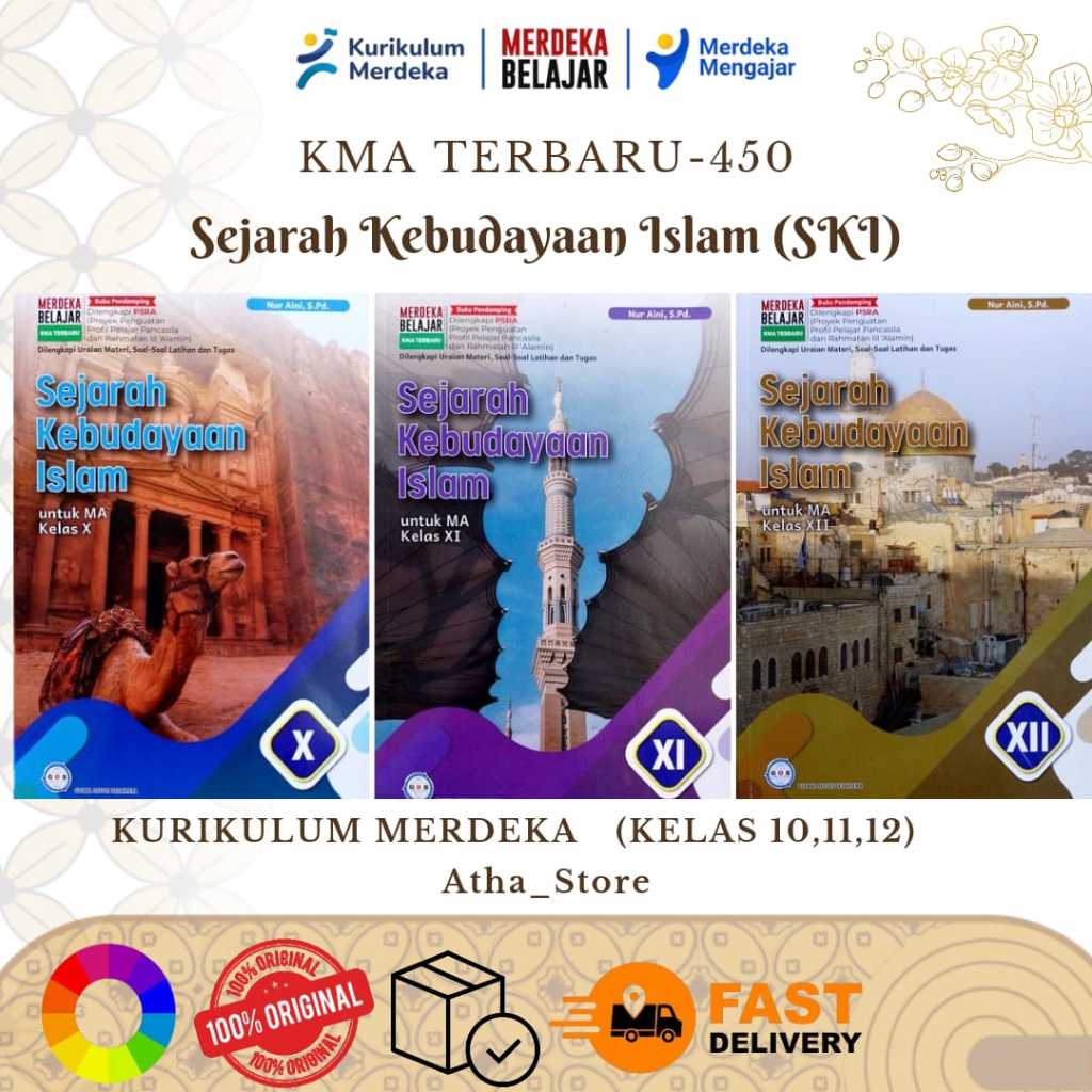 Jual BUKU SISWA SEJARAH KEBUDAYAAN ISLAM (SKI) KELAS 10,11,12 KMA TERBARU (450) KURIKULUM ...