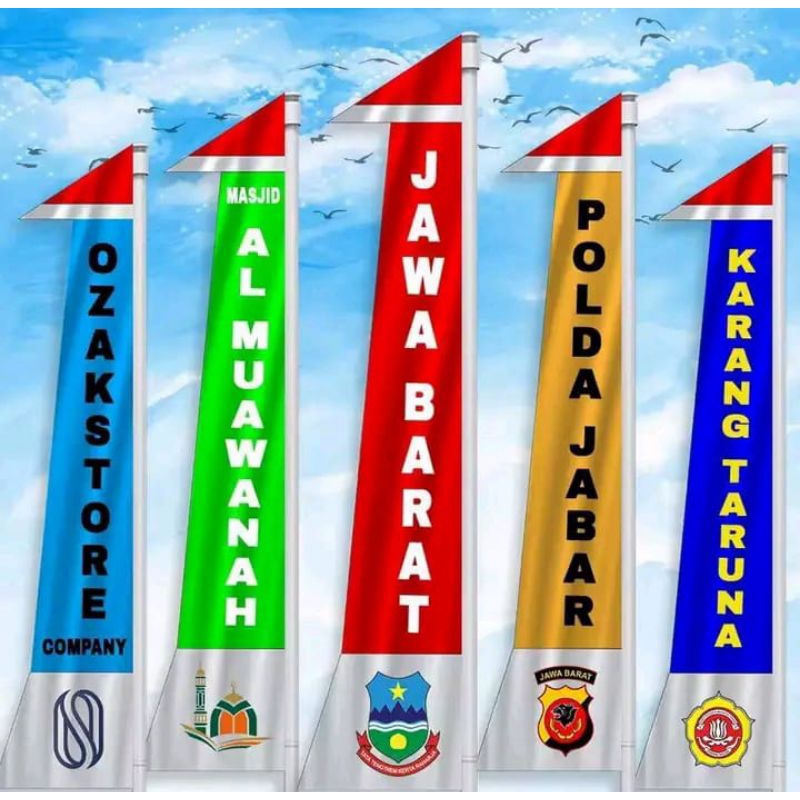 Jual umbul umbul reques sablon logo isi 10 pcs | Shopee Indonesia