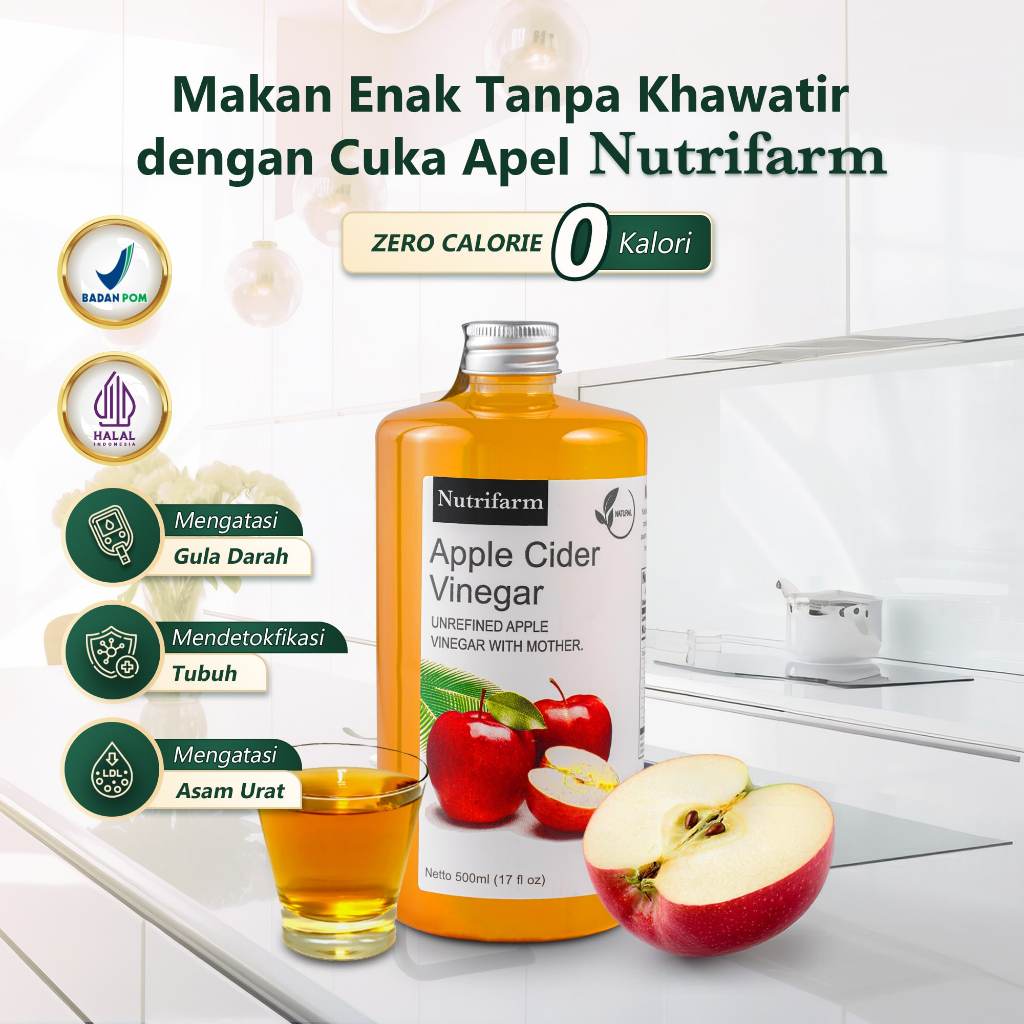 Jual CUKA APEL ORIGINAL ORGANIK 500ML / APPLE CIDER VINEGAR WITH MOTHER ...