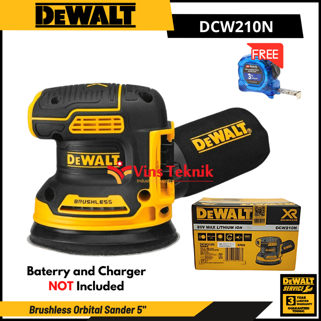 Jual Brushless Orbital Sander 5" Mesin Amplas Baterai DCW210 DeWalt ...