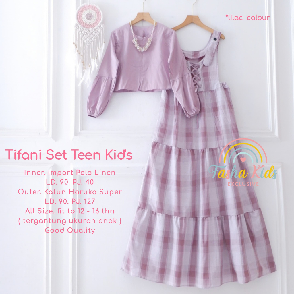 Jual gamis overall anak perempuan 12-16 tahun tifani set teen ori fasha ...
